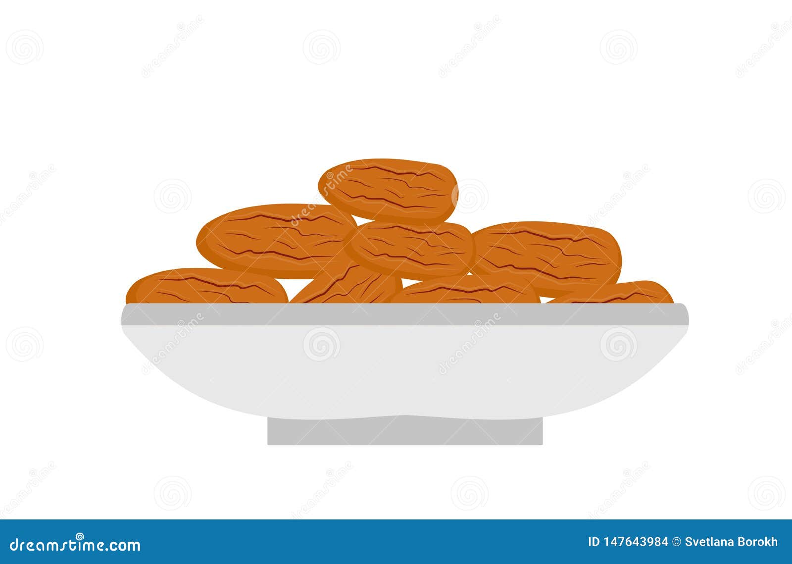 Dates Fruit, Flat Style Icon. Isolated on White Background. Vector ...