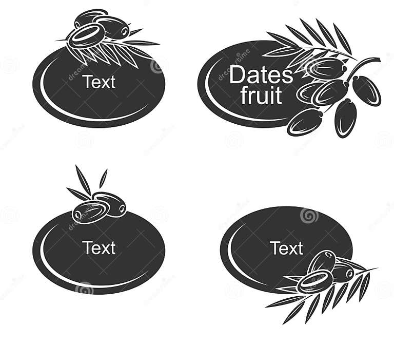Dates Fruit Set. Collection Icon Dates Fruit Stock Vector ...