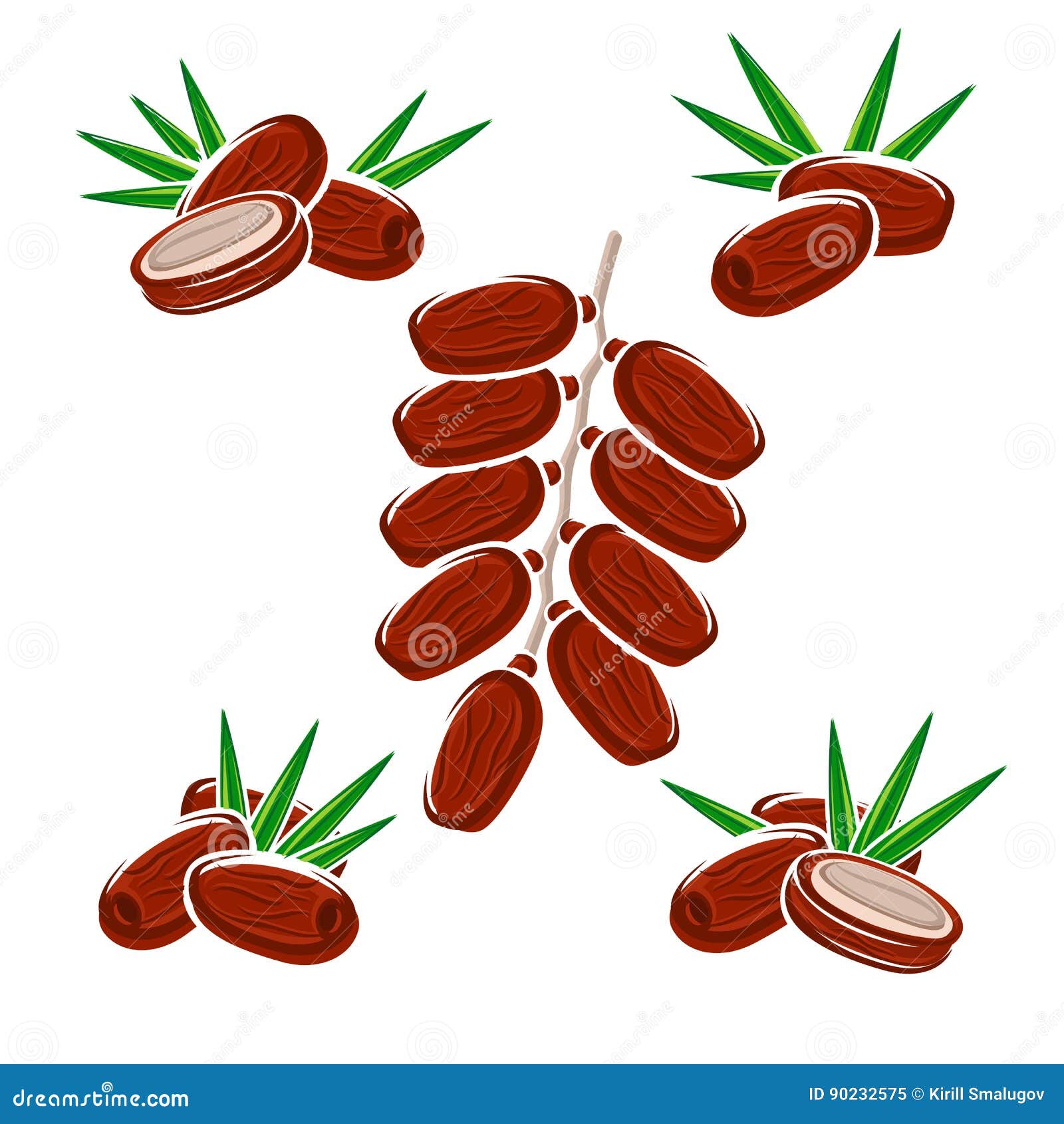 Dates fruit set. Vector stock vector. Illustration of saudi - 90232575