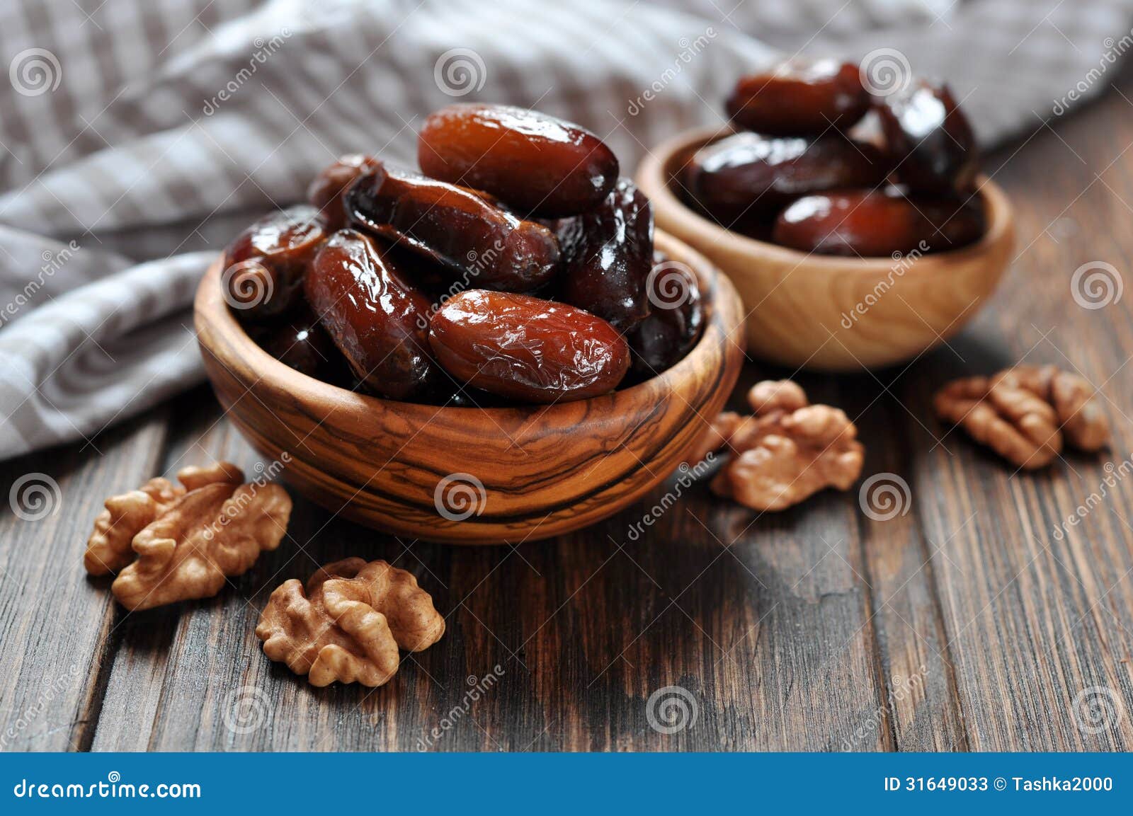 Dates Fruit in a Wooden Bowl Stock Image - Image of east, ingredient ...