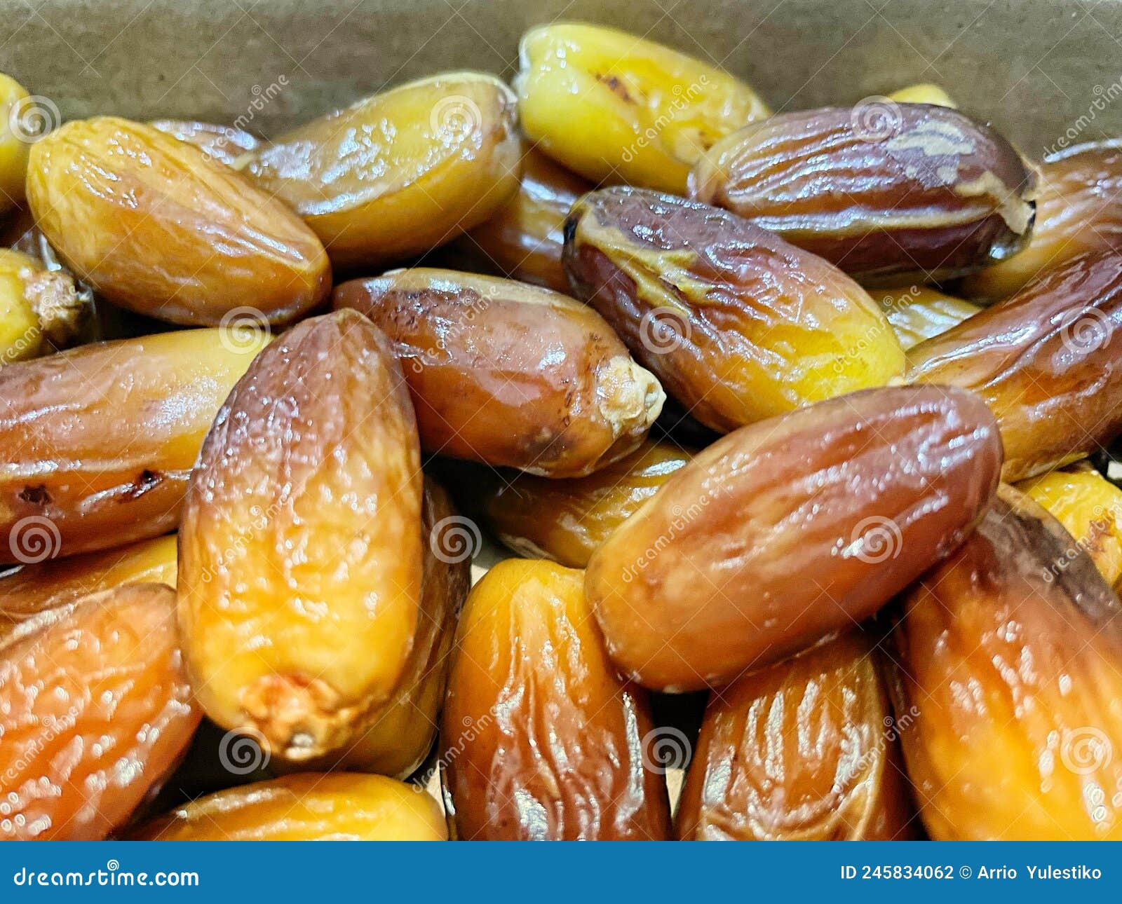 Dates Fruits in Cardboard Container Stock Photo - Image of nutrition ...