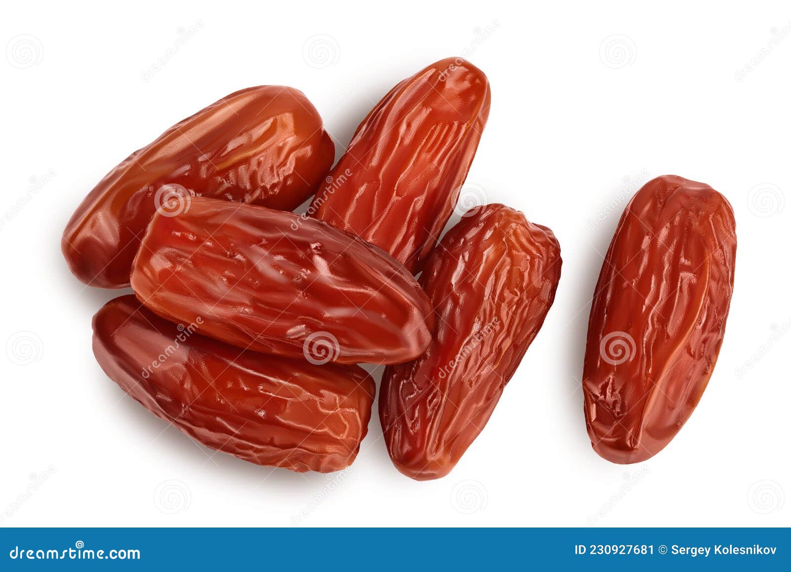 Dates Isolated on White Background with Clipping Path. Top View Stock ...
