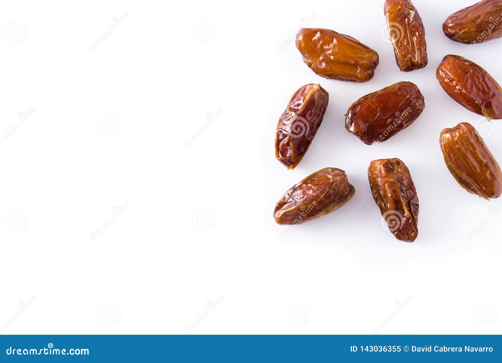 Dates Isolated on White Background. Top View Stock Image - Image of ...
