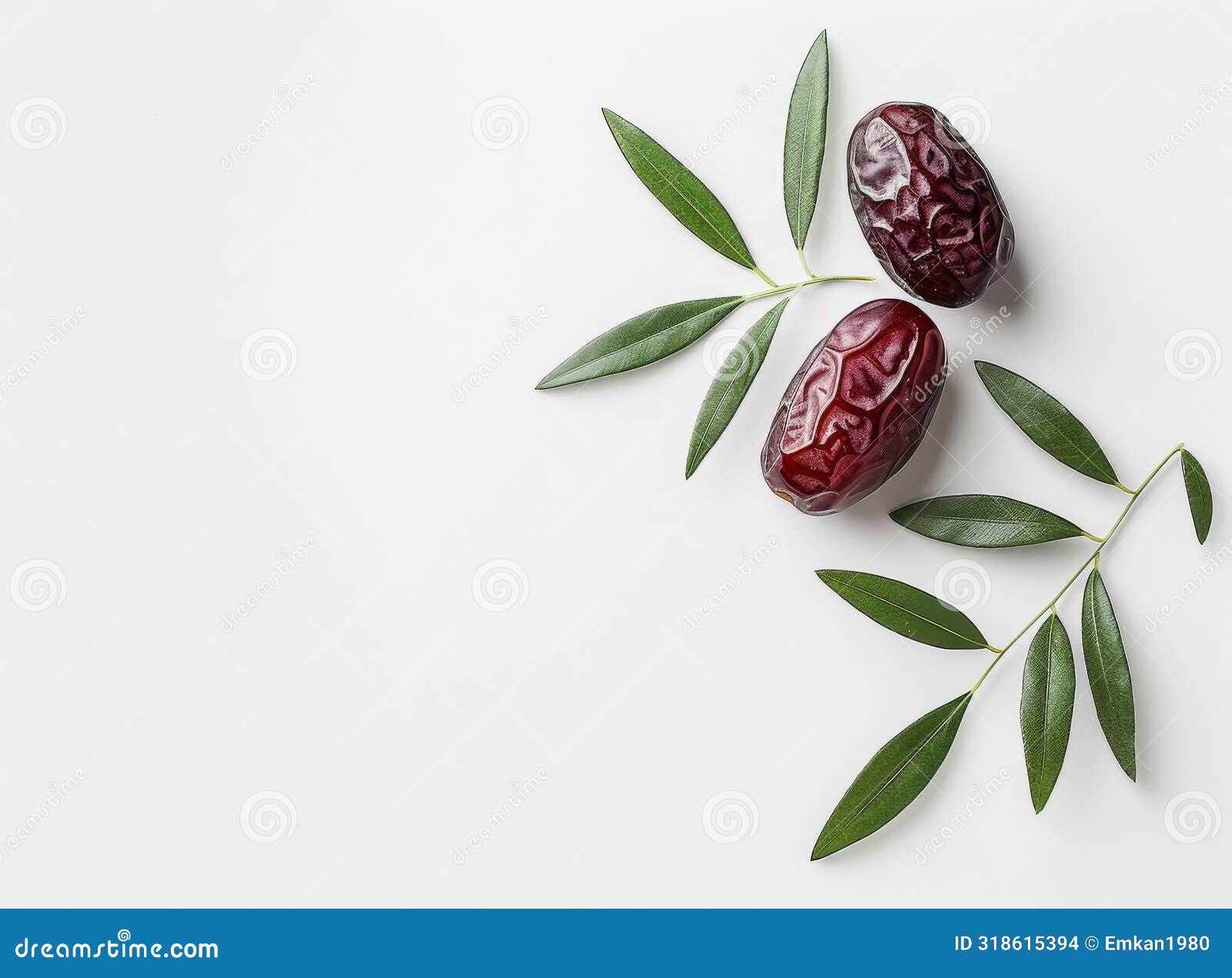 Dates with Leaves Isolated on a Background Stock Photo - Image of berry ...