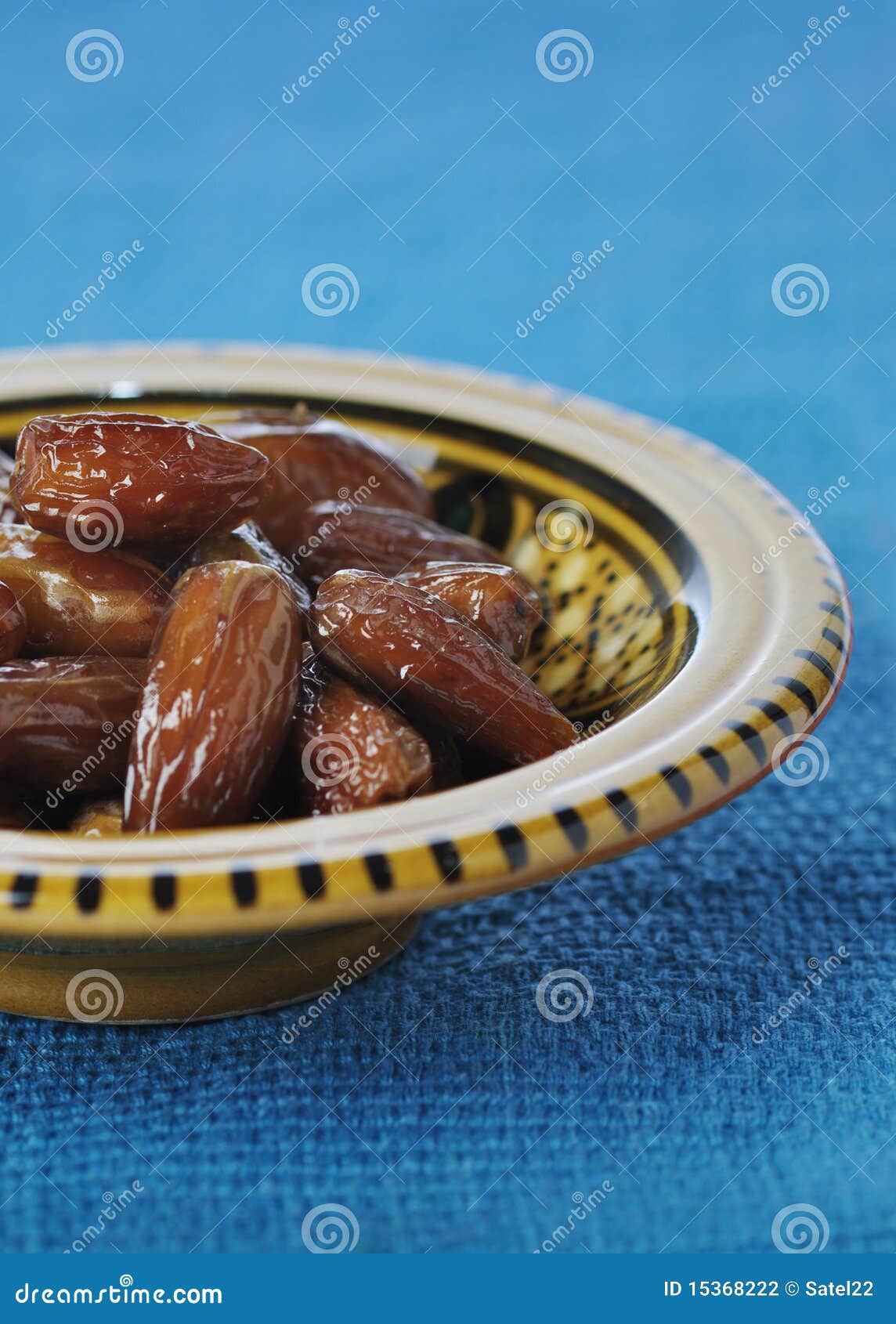 Dates in moroccan bowl stock photo. Image of fast, fitr - 15368222
