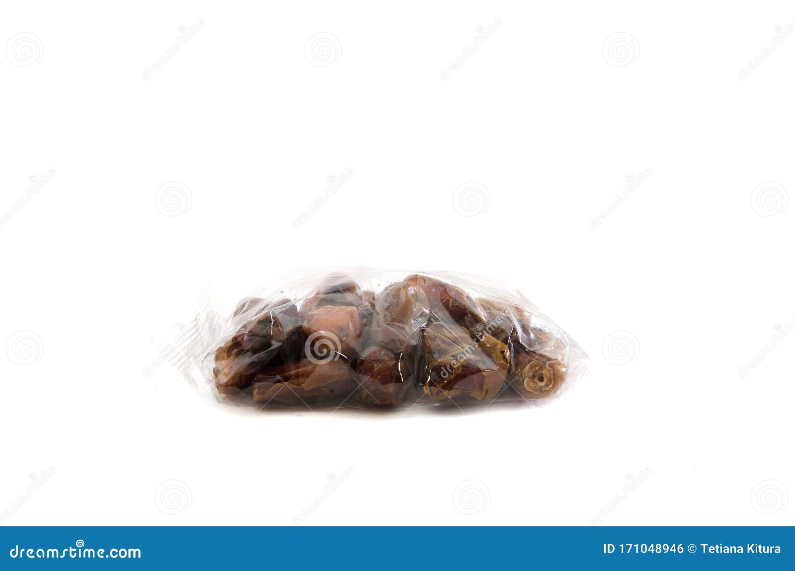 Dates in a Plastic Bag on a White Background. Stock Photo - Image of ...