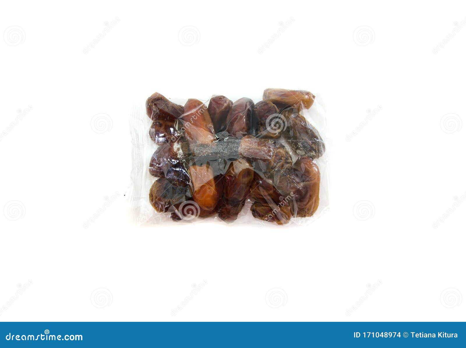Dates in a Plastic Bag on a White Background. Stock Photo - Image of ...