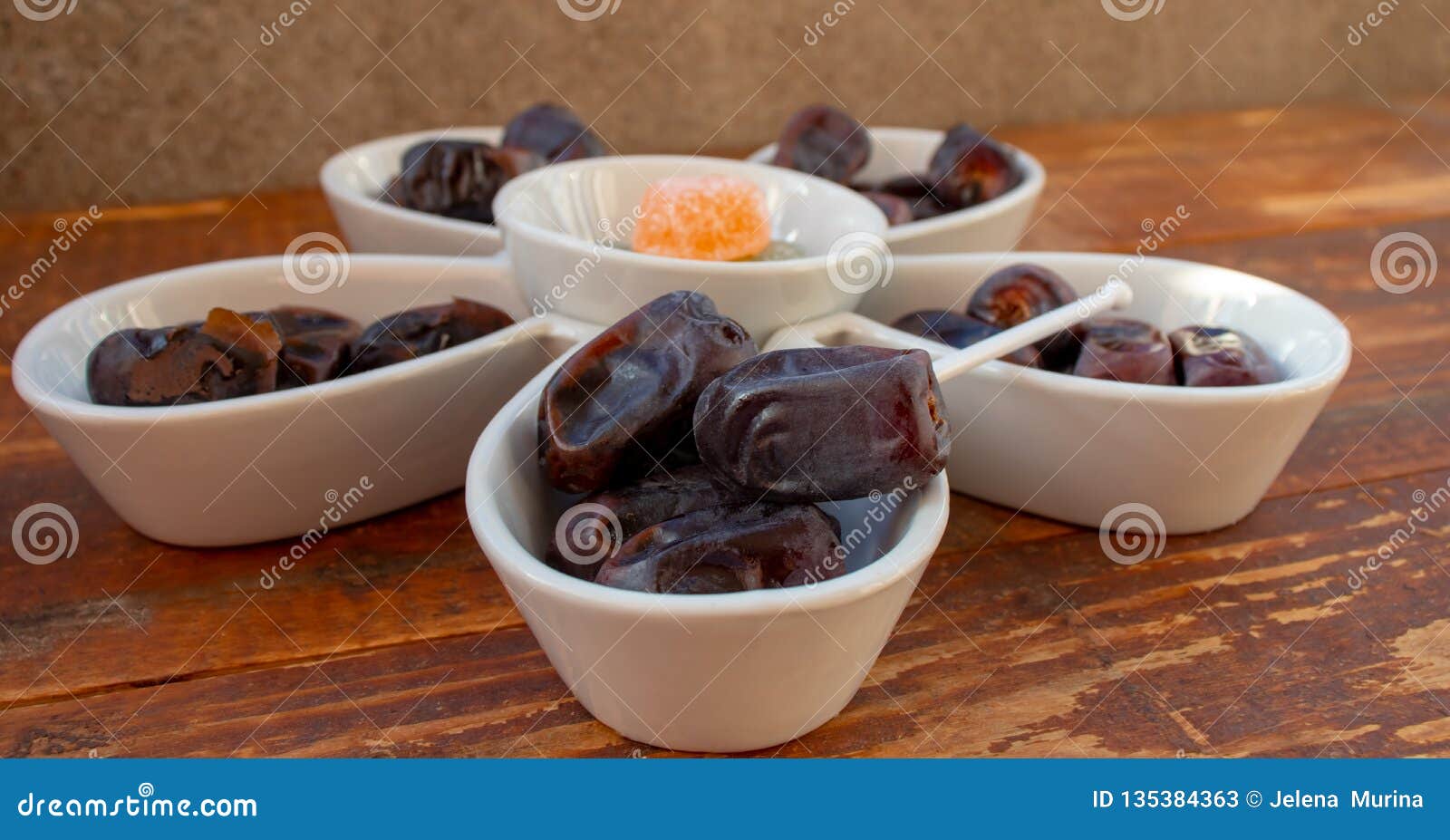 Dates and sweets stock image. Image of food, white, sauce - 135384363