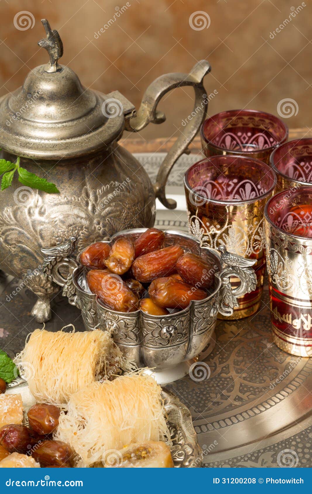 Dates and tea for Ramadan stock photo. Image of tradition - 31200208