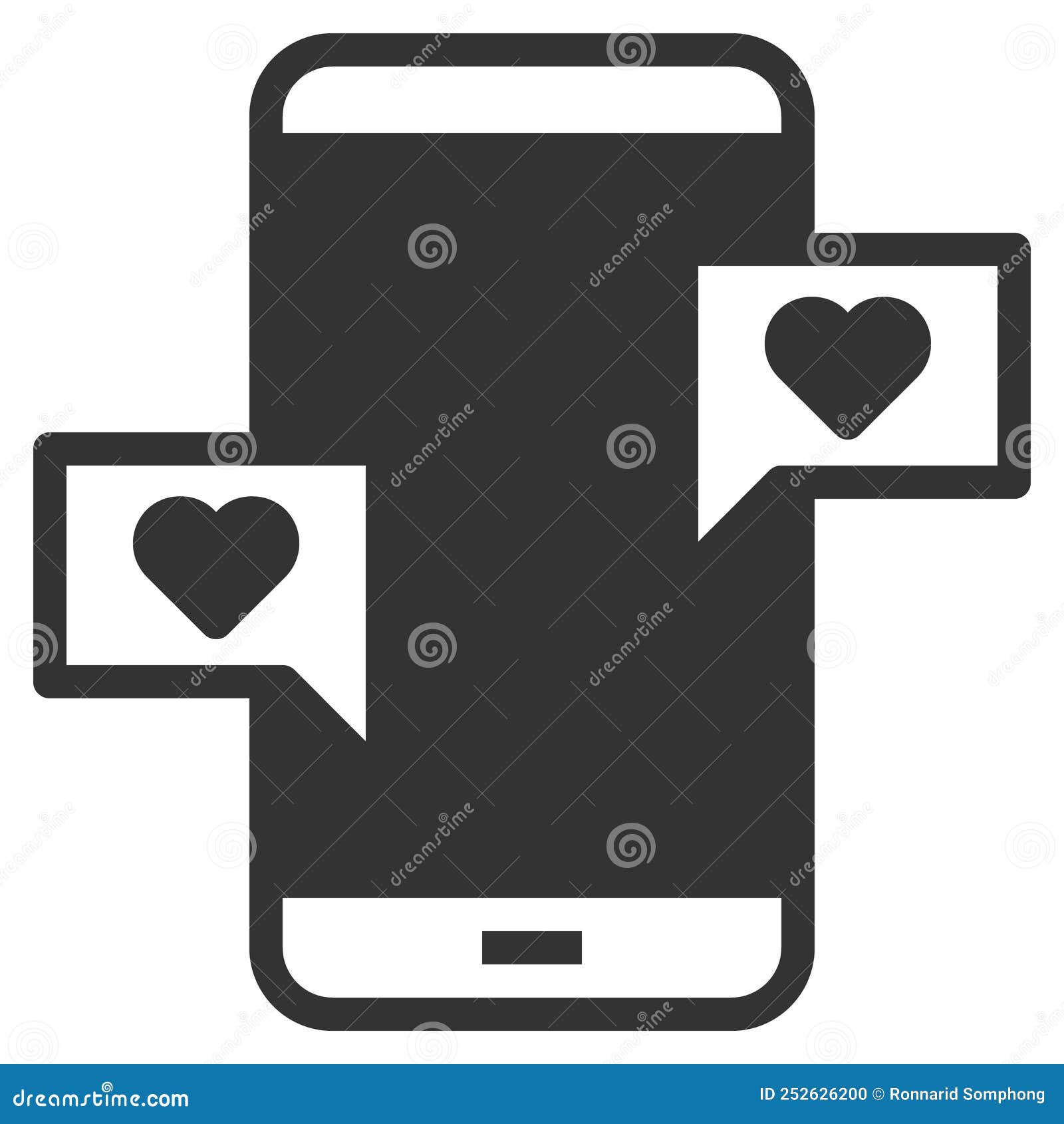 Dating App Icon Solid Vector Illustration Stock Vector - Illustration ...