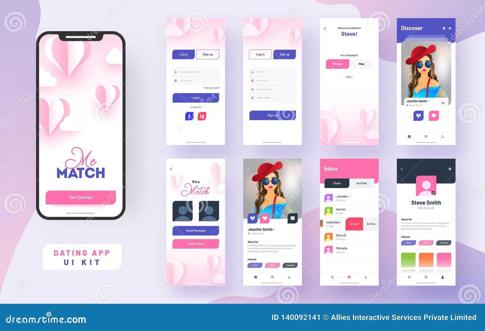 Dating App Ui Kit for Responsive Mobile App or Website with Different ... Dating App Ui Kit for Responsive Mobile App or Website with Different ...