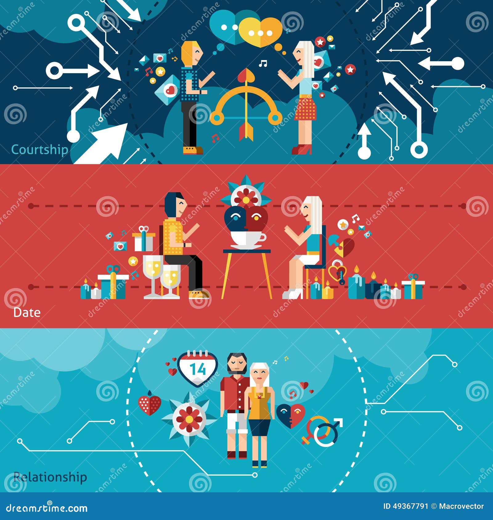 Dating Banners Set stock vector. Illustration of human - 49367791