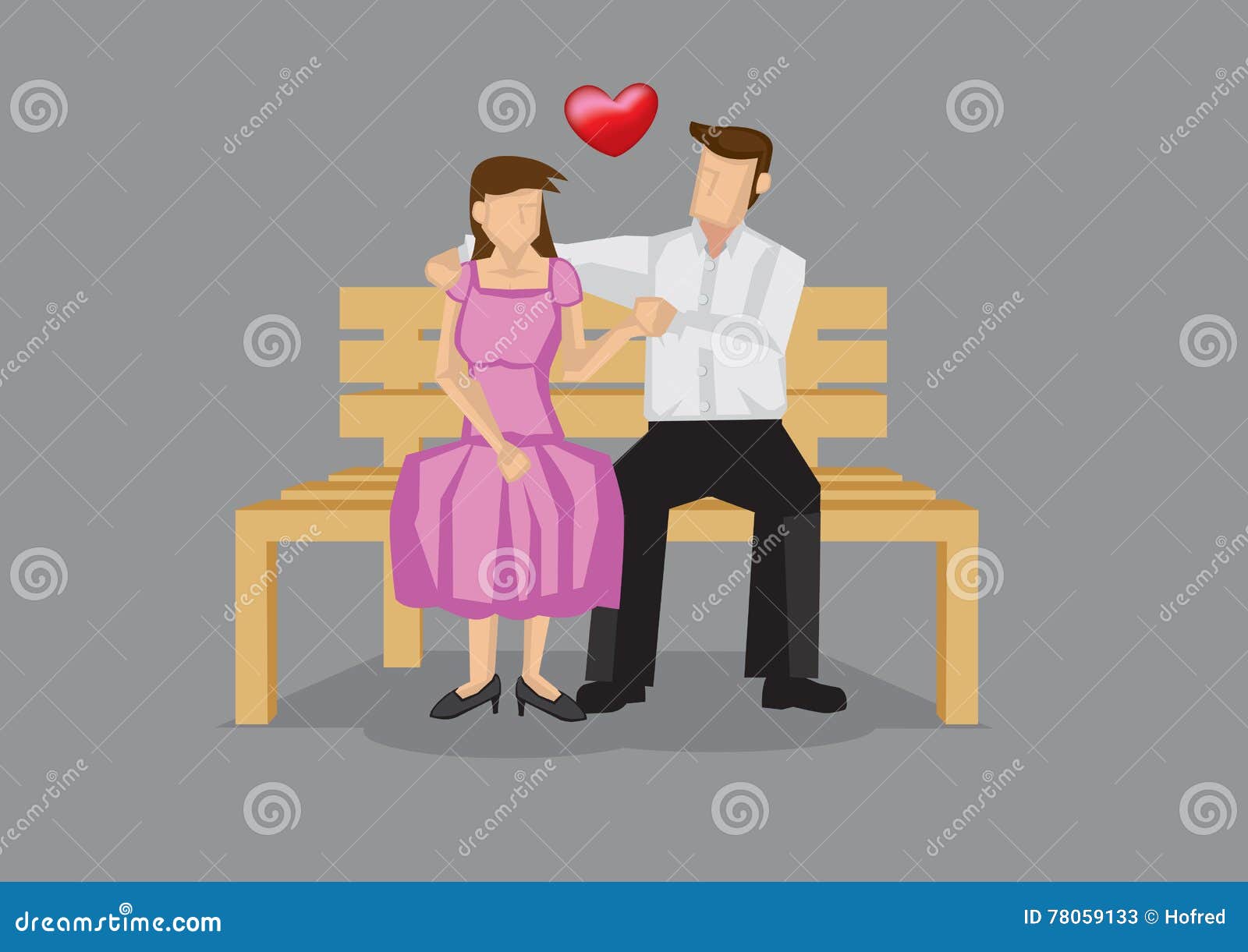 Dating Couple Intimate Moment Vector Cartoon Illustration Stock Vector