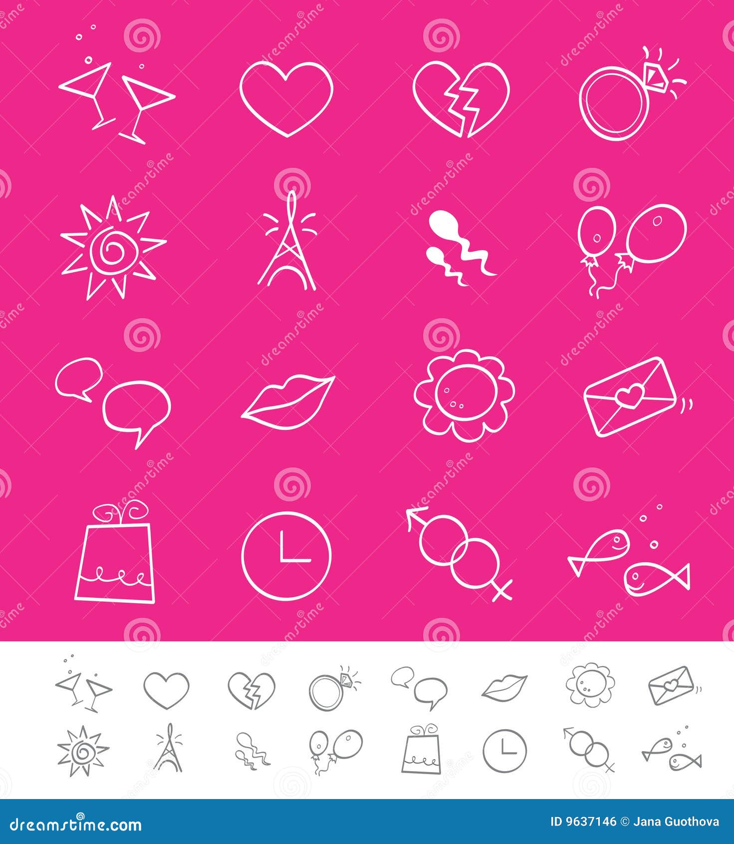 Dating, Love & Social Icons Stock Vector - Illustration of heart, cute ...