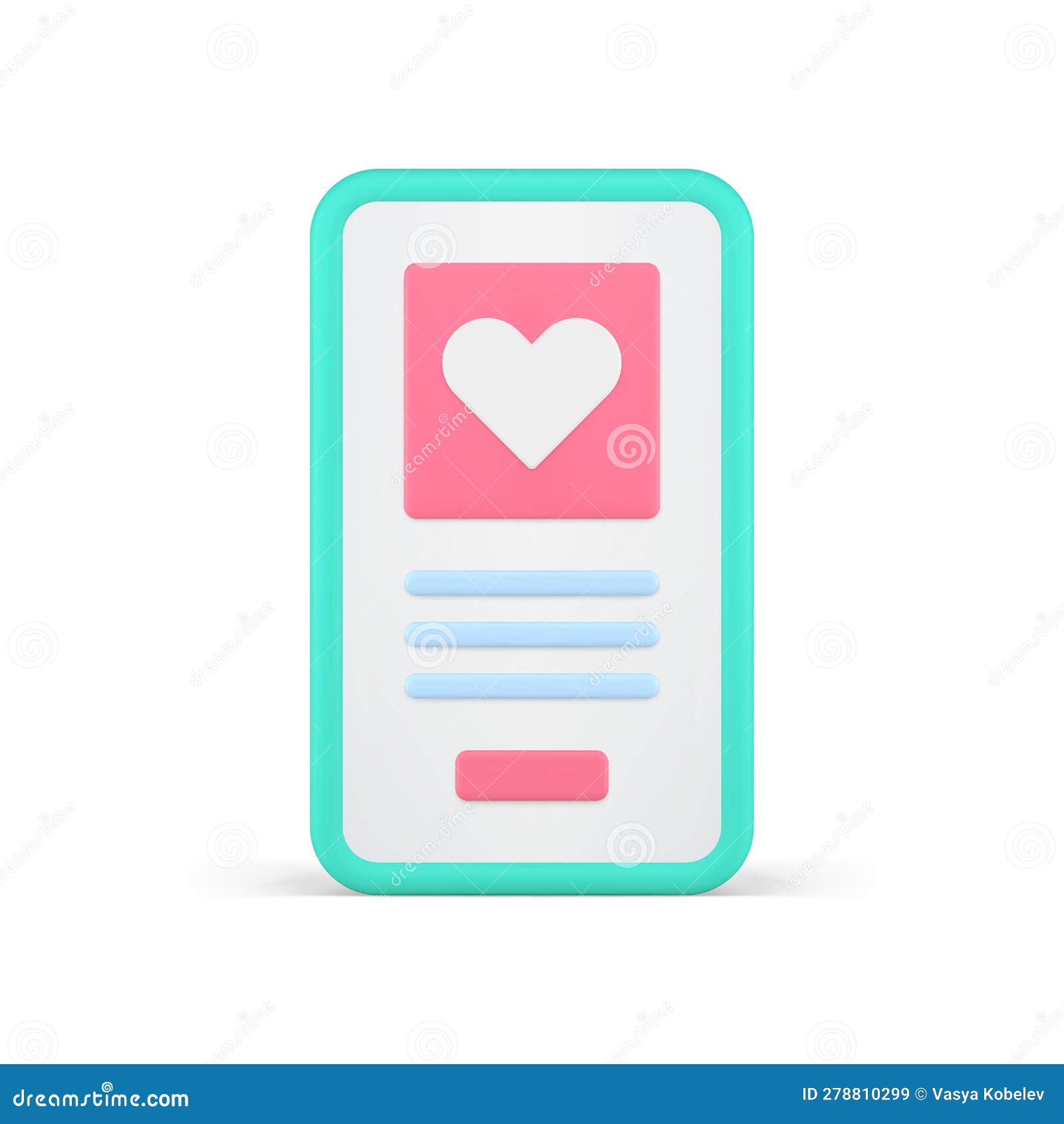 Dating Smartphone Application Personal Profile User Interface Screen 3d ...