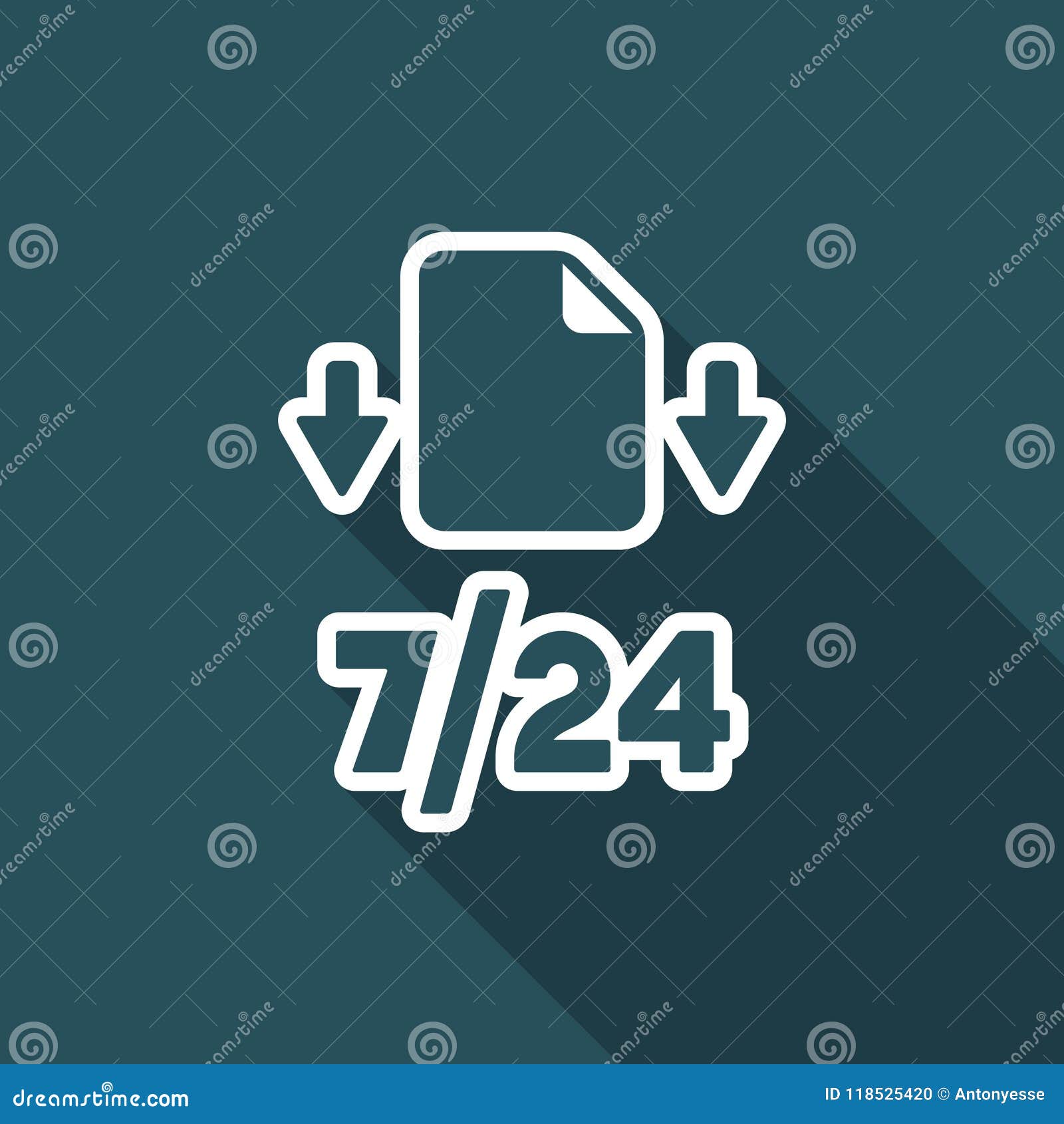 7/24 Dato De La Transferencia Directa - Icono Del Web Del Vector ...