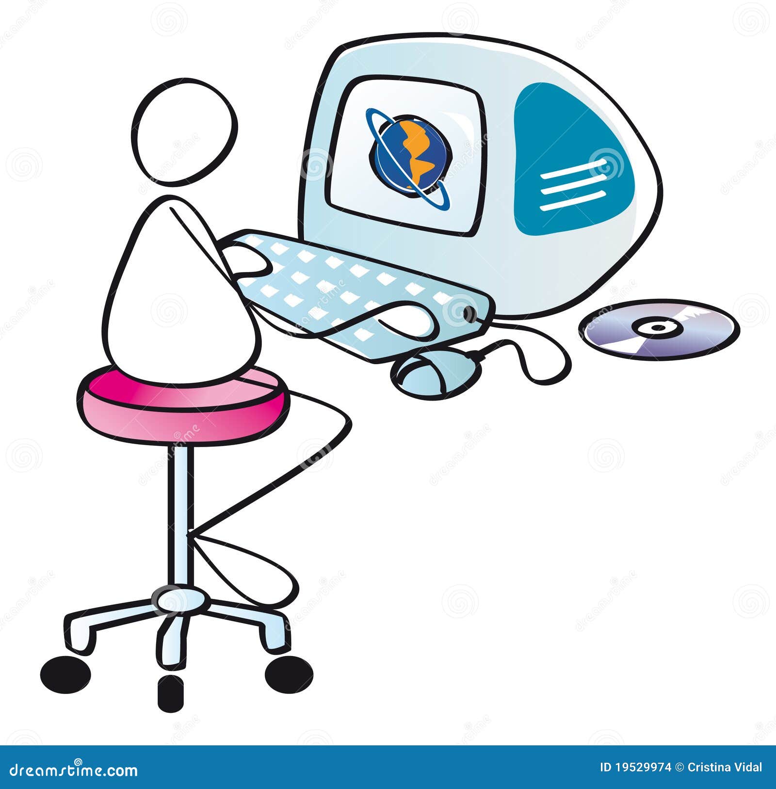 Dator roliga netizen stock illustrationer. Illustration av surfa - 19529974