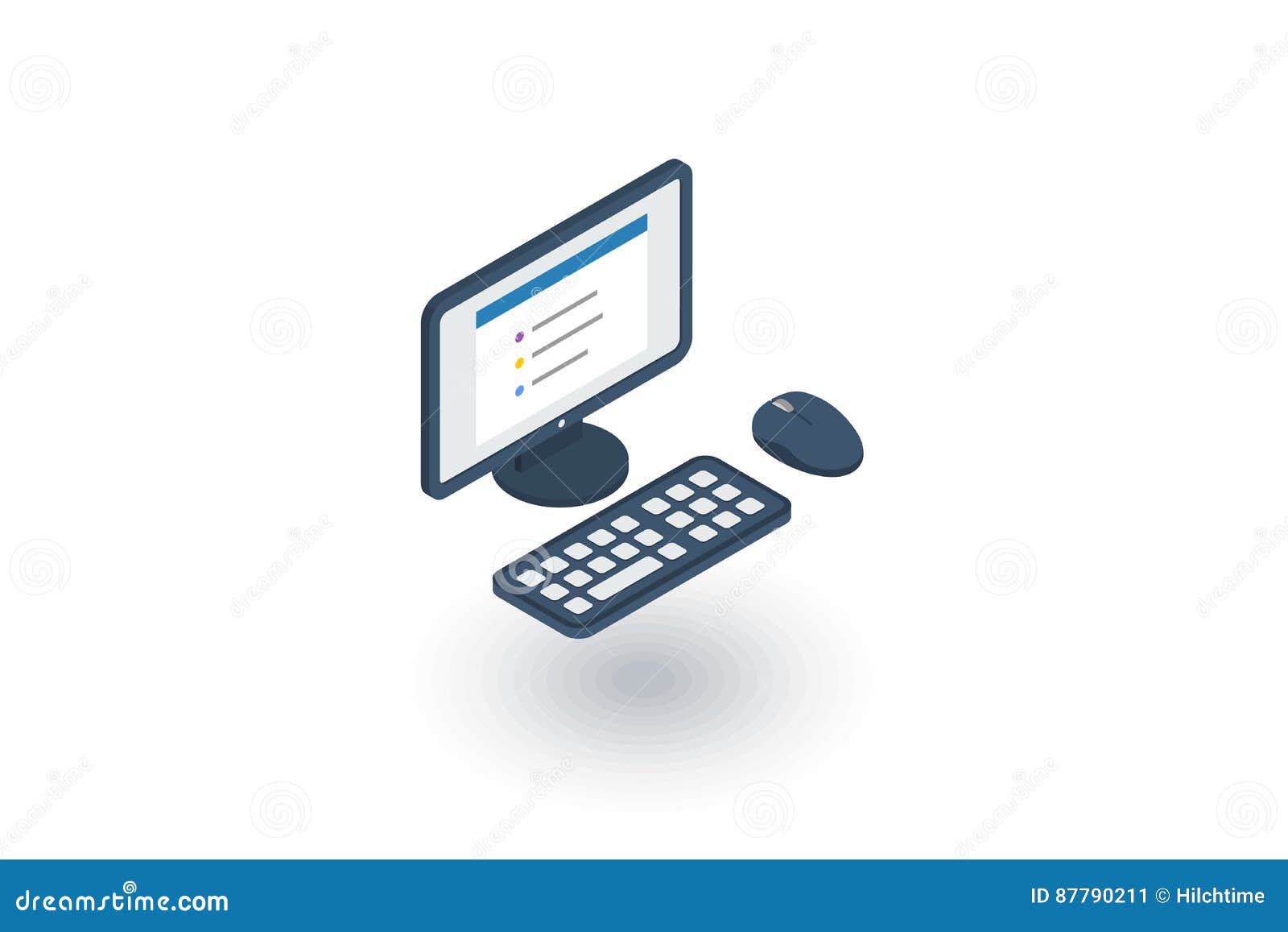 Dator Skrivbords- Isometrisk Plan Symbol Vektor 3d Vektor ...