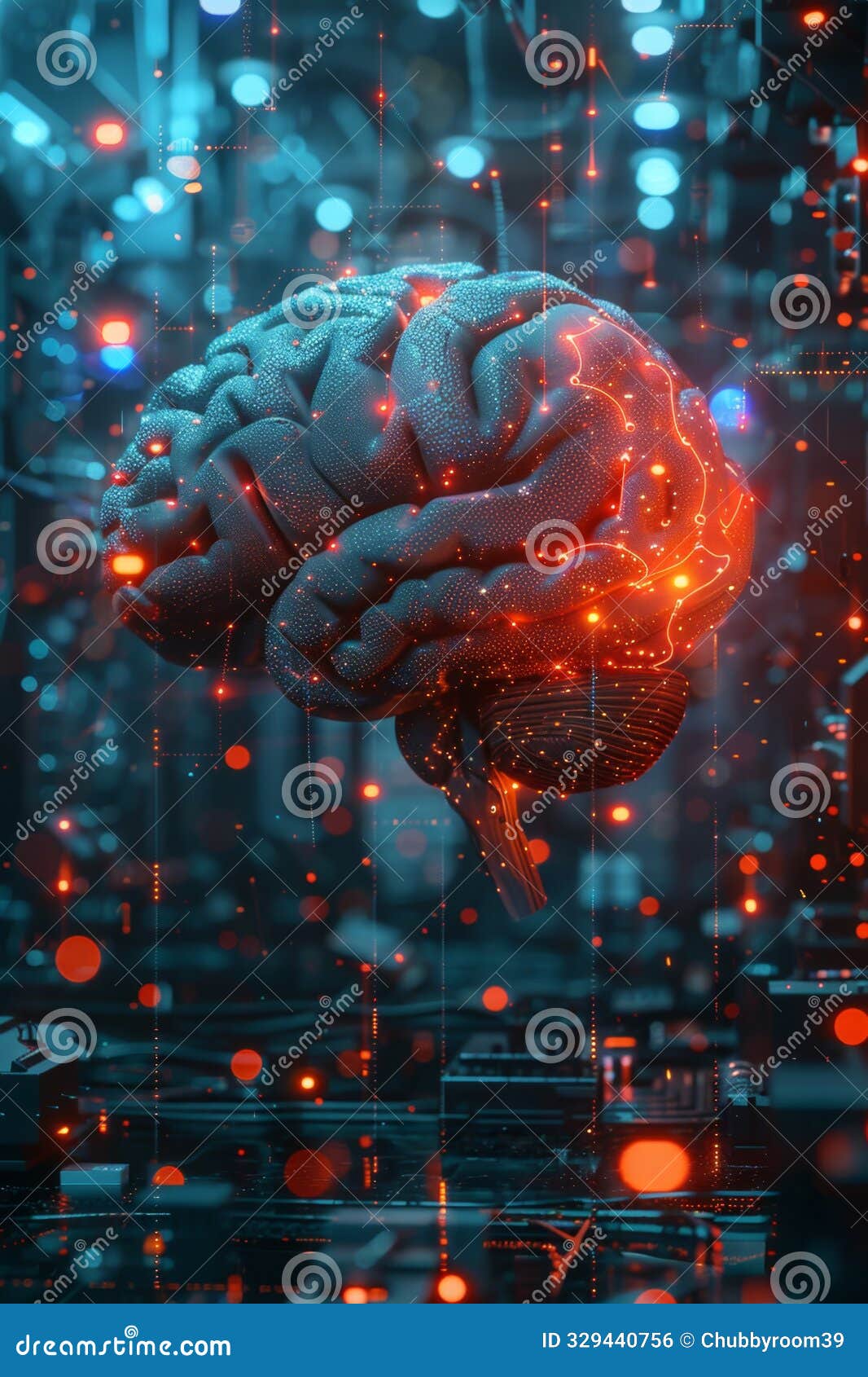 Datos Digitales De Procesamiento De Cerebro De Ai Stock de ilustración ...