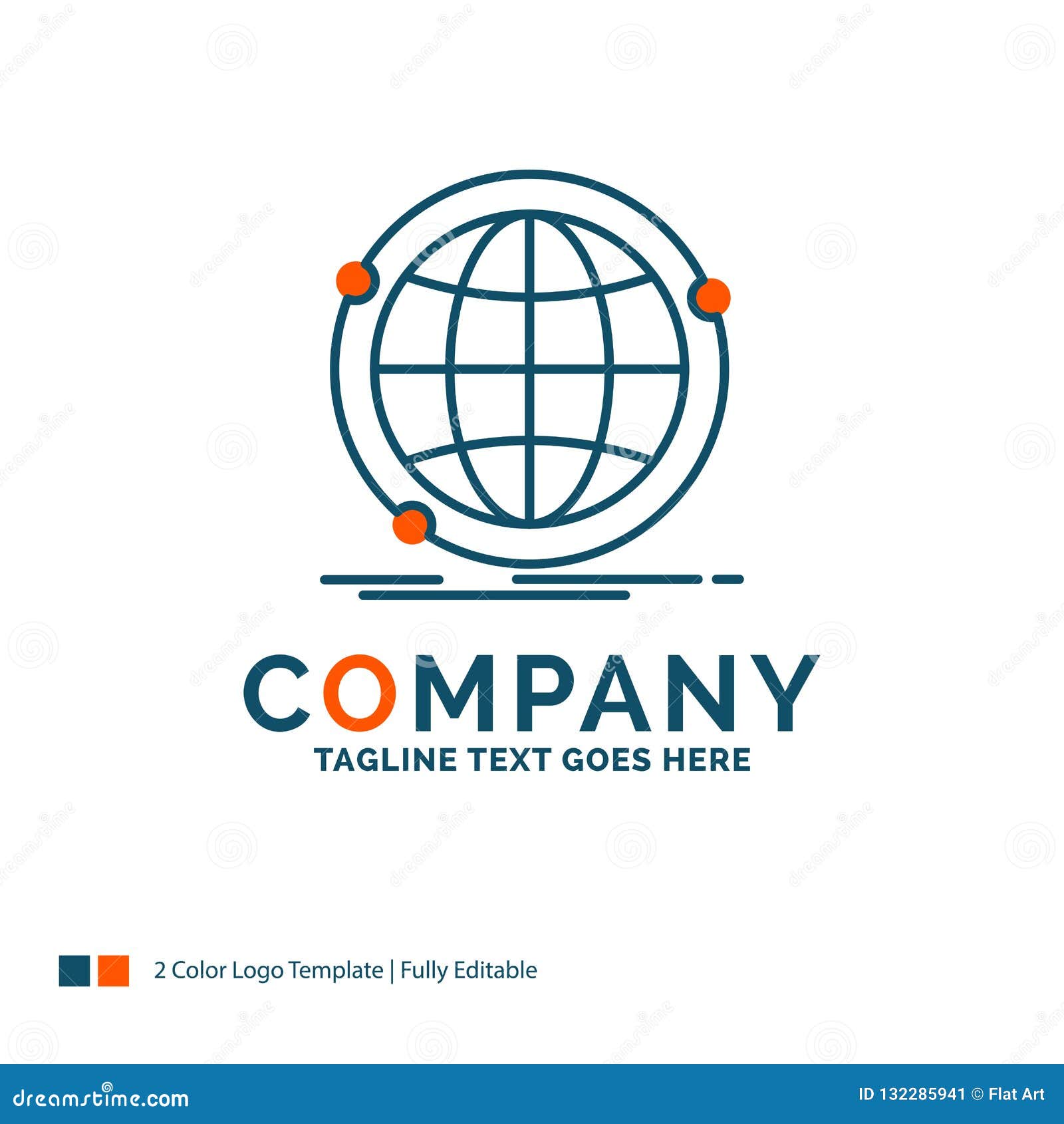 Datos, Globales, Internet, Red, Web Logo Design Azul Y Orang ...