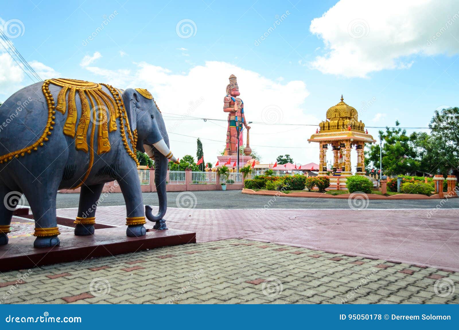 Dattatreya Temple and 85 Ft Hanuman Murti Stock Photo - Image of nature ...