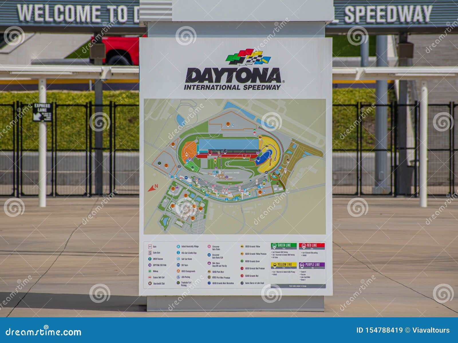 Panoramic View of Daytona International Speedway Map 1 Editorial Stock ...