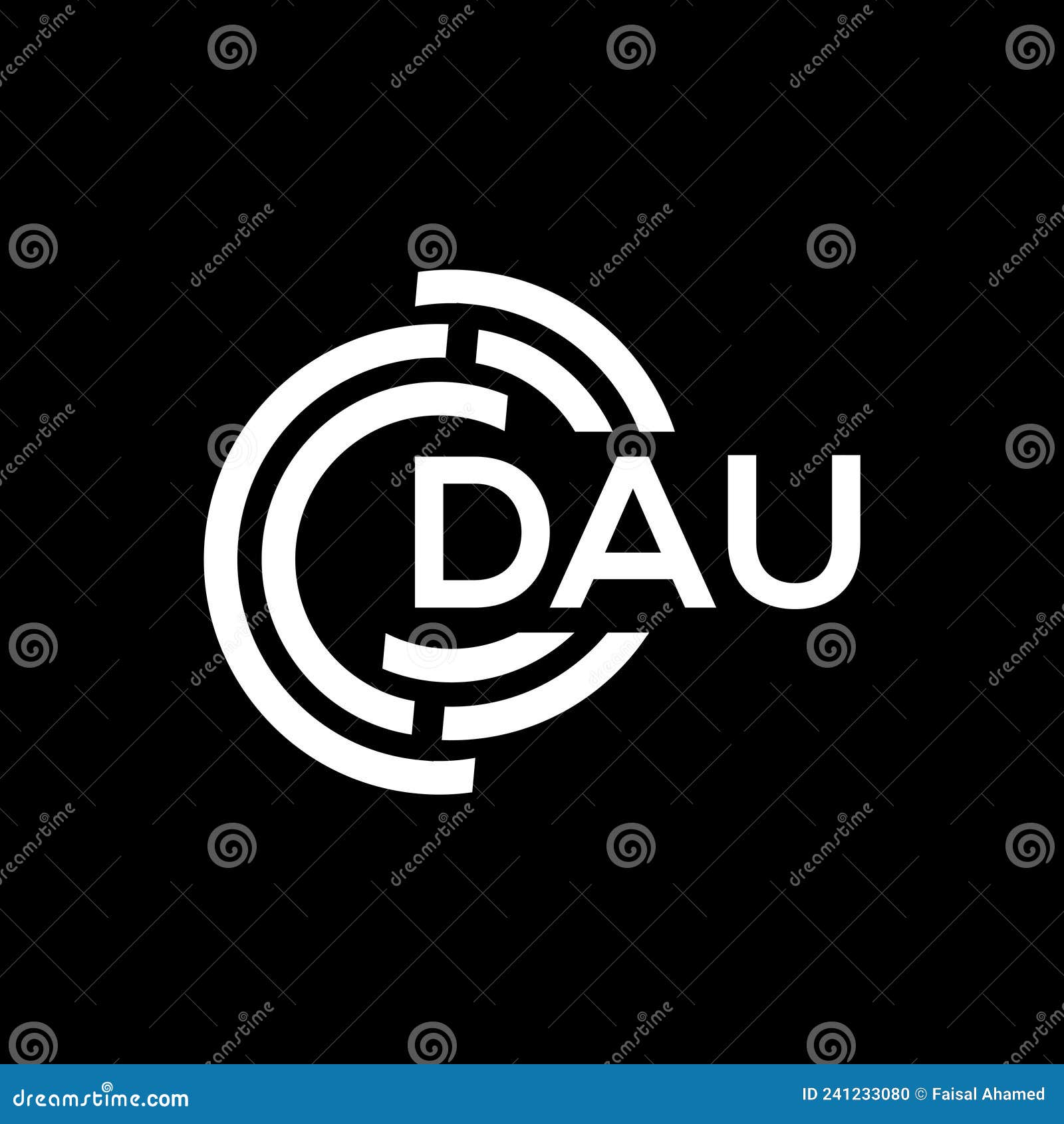 DAU Letter Logo Design On Black Background. DAU Creative Initials ...