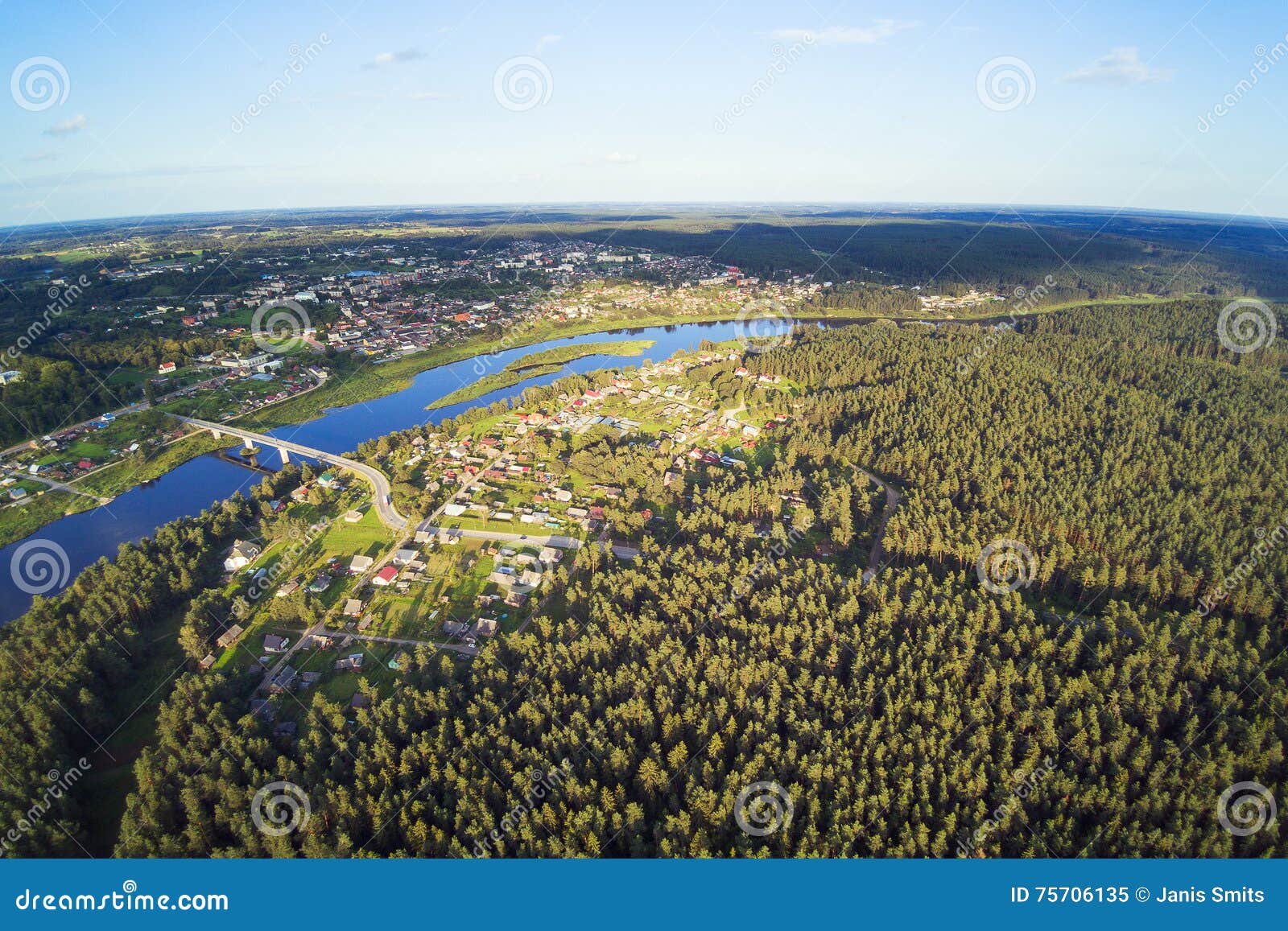Daugava river, Latvia. stock image. Image of aerial, europe - 75706135