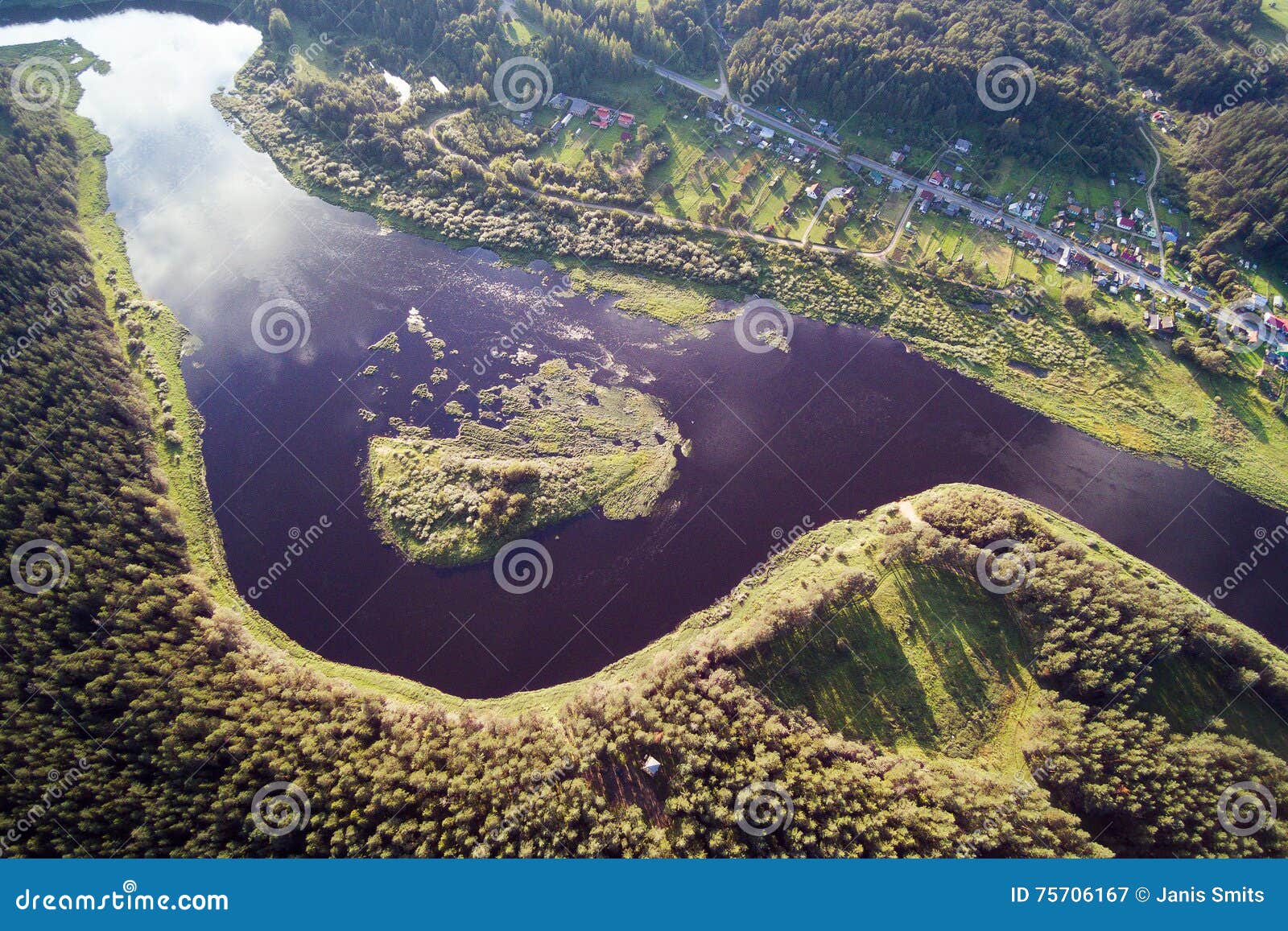 Daugava river, Latvia. stock image. Image of water, countryside - 75706167