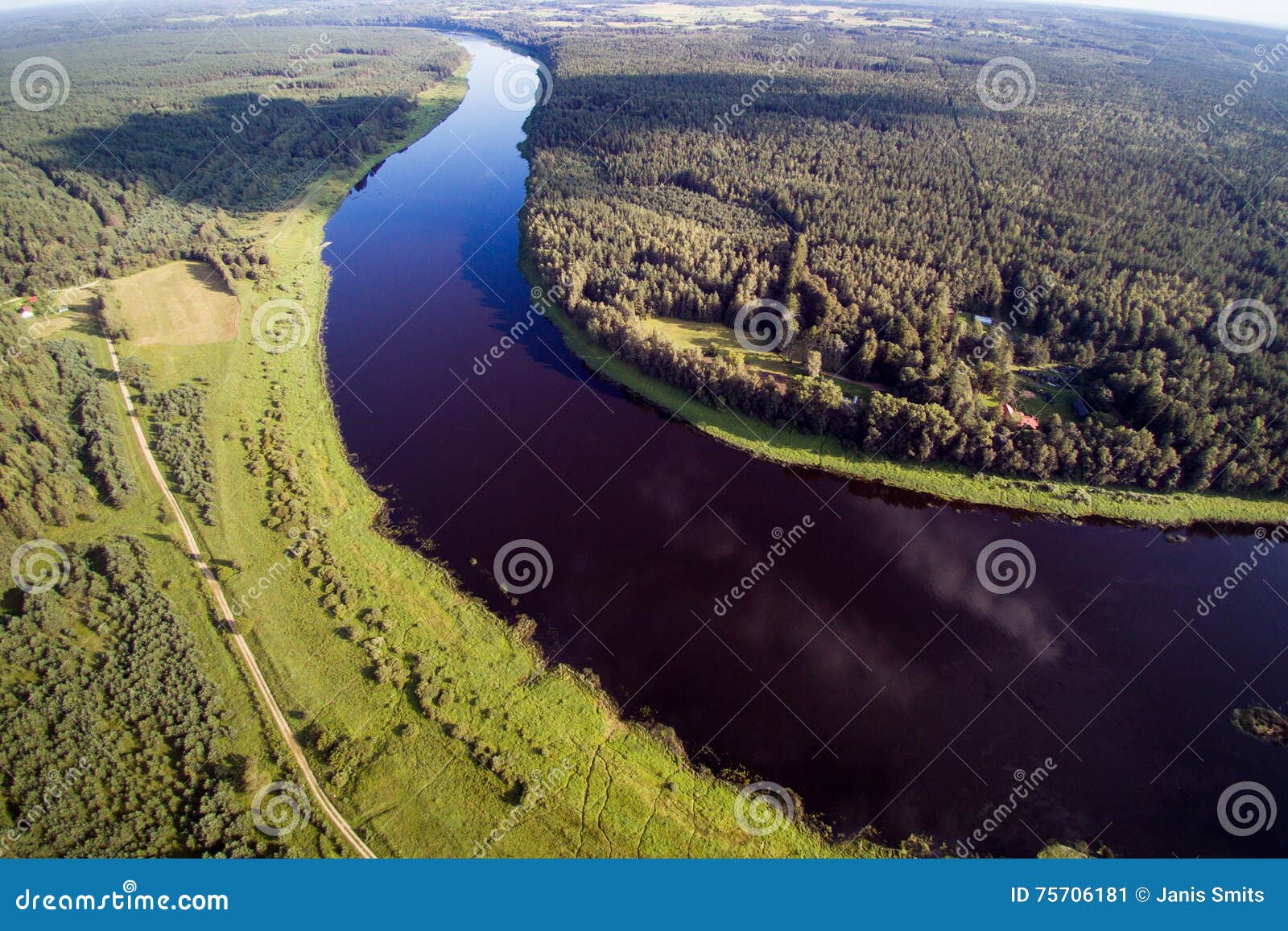 Daugava river, Latvia. stock image. Image of clear, sunligt - 75706181