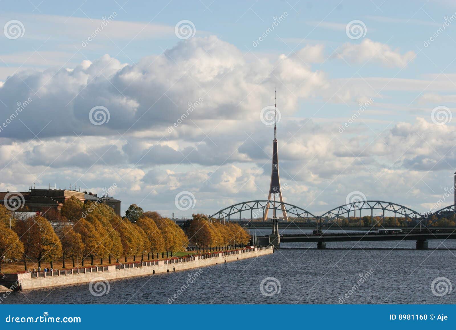 Daugava riverbank stock photo. Image of panorama, rooftops - 8981160