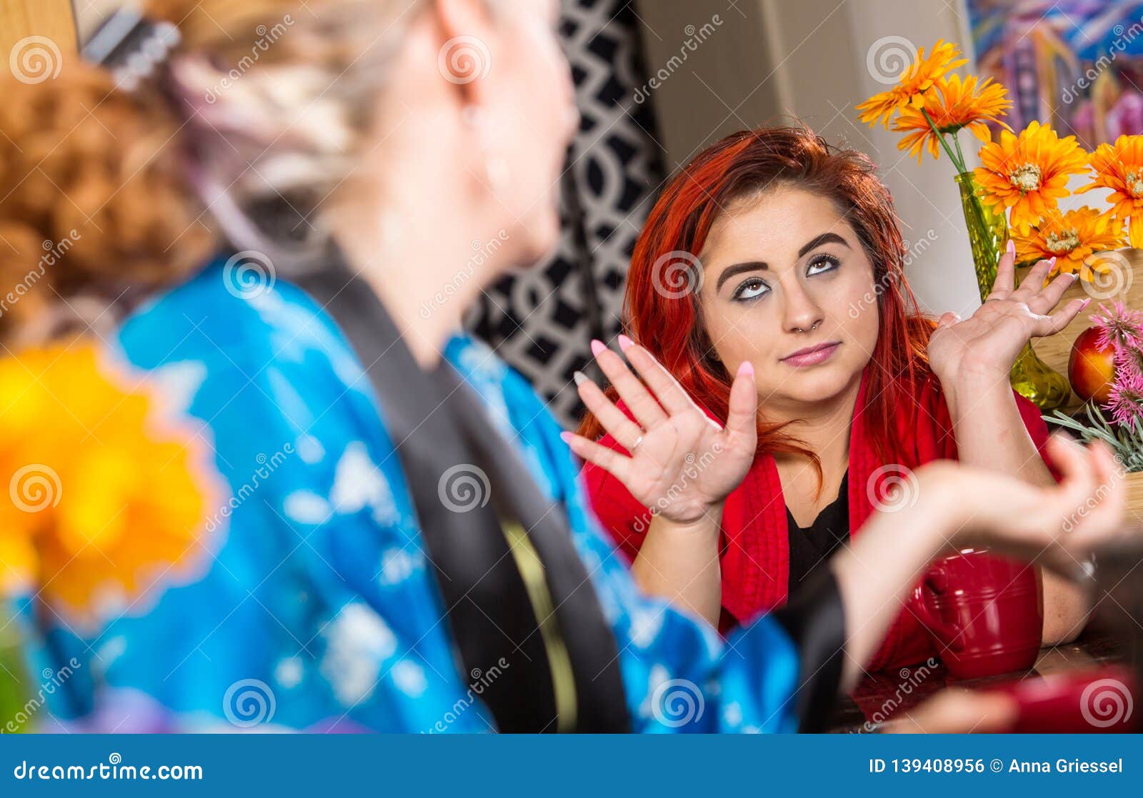 Daughter Fed Up with Mother Stock Photo - Image of disappointed, girl ...