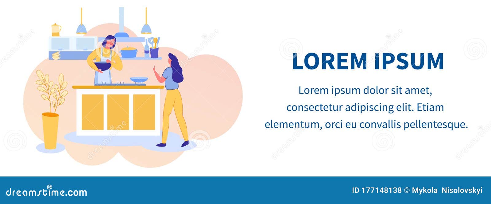 Daughter Helps Her Mother Cooking Together In The Kitchen Vector ... Daughter Helps Her Mother Cooking Together In The Kitchen Vector ...