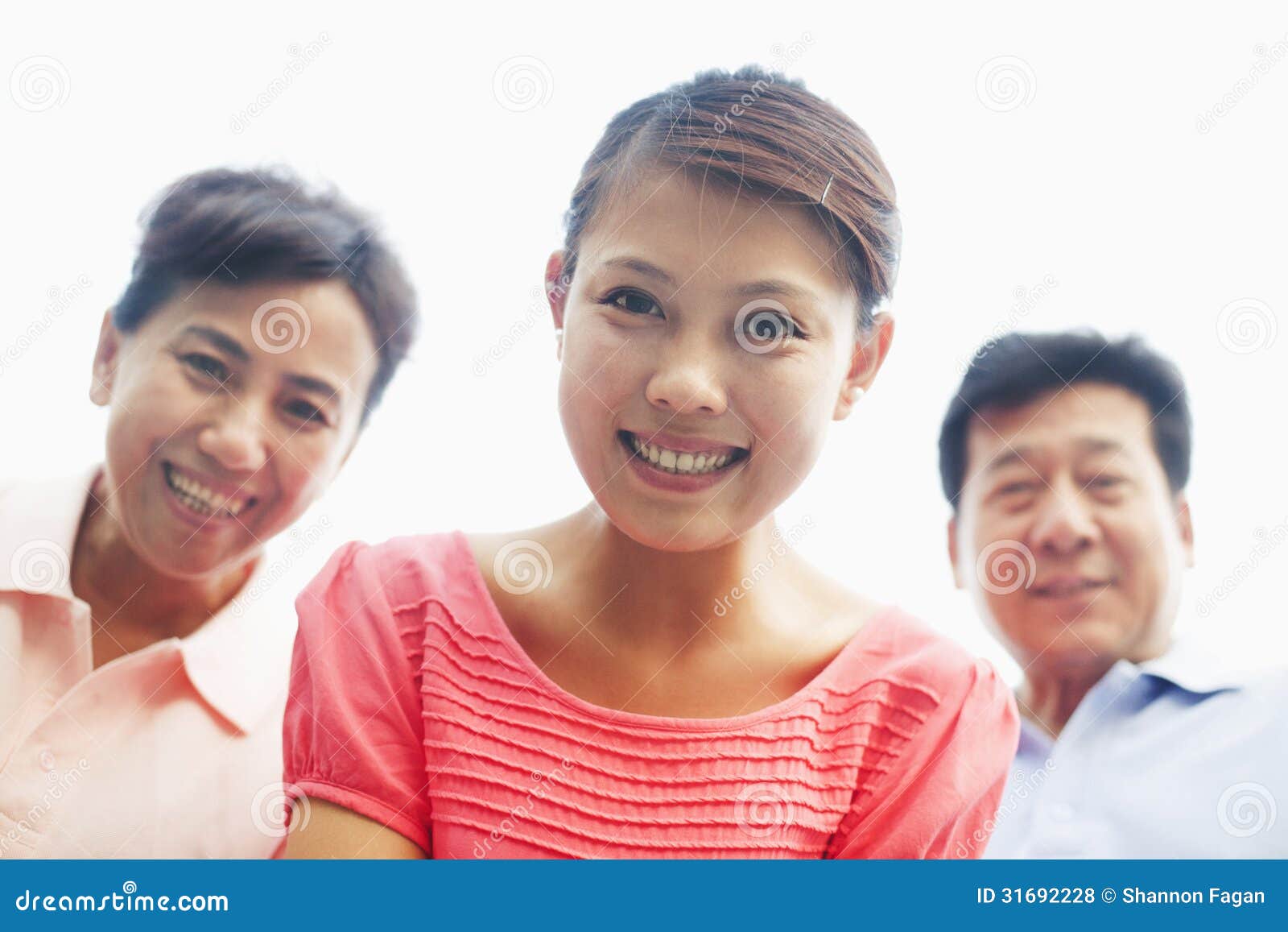 Daughter with Her Parents Smiling, Portrait Stock Photo - Image of ...
