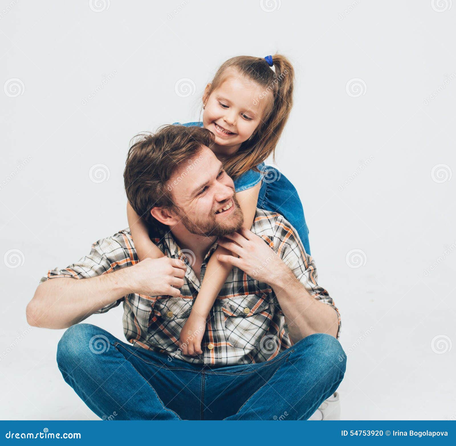 Daughter Huge Father Studio Portrait Stock Photo - Image of handsome ...