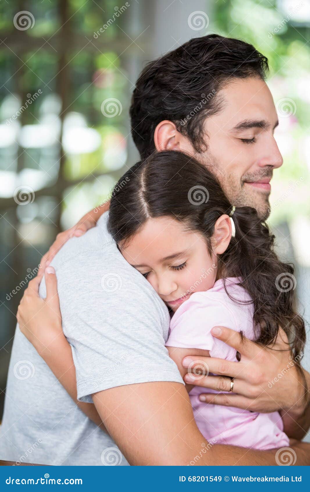 Daughter hugging father stock image. Image of child, bonding - 68201549
