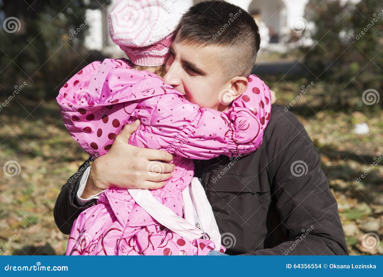 Daughter Hugging Her Father Stock Photo - Image of portrait, female ...