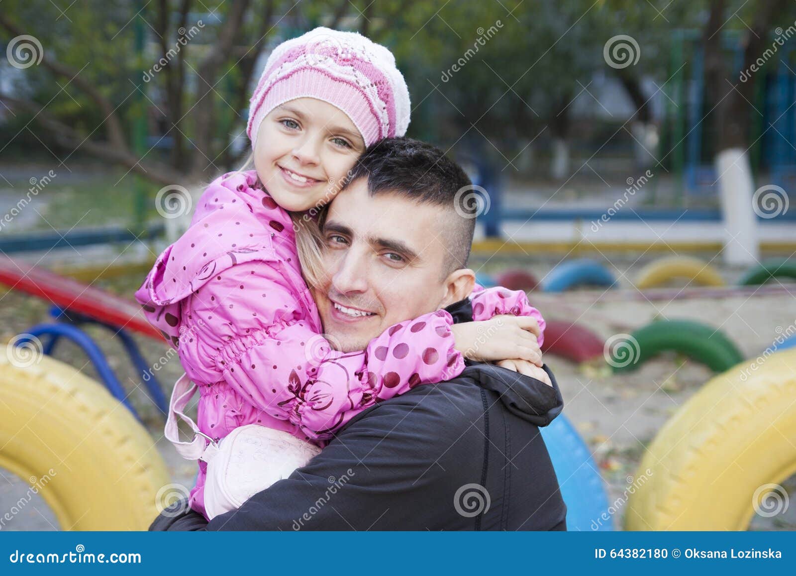 Daughter Hugging Her Father Stock Photo - Image of baby, family: 64382180