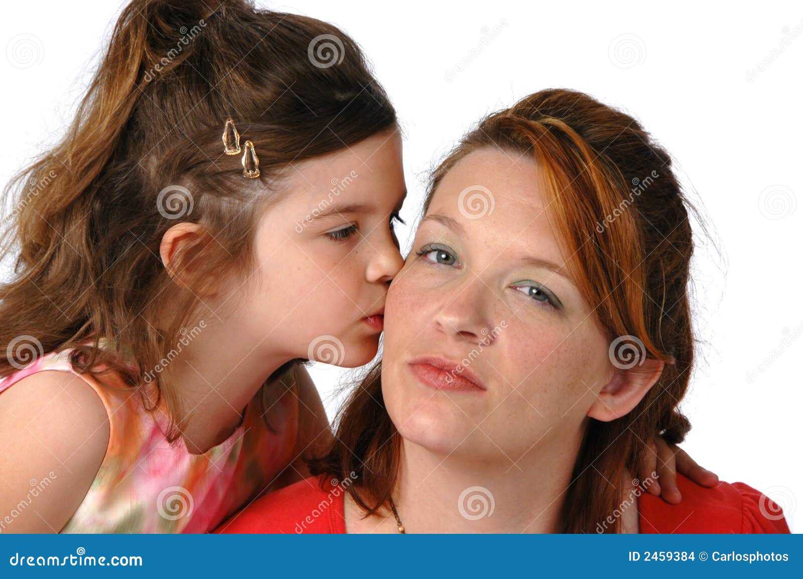 Daughter Kissing Mom Stock Images Image 2459384