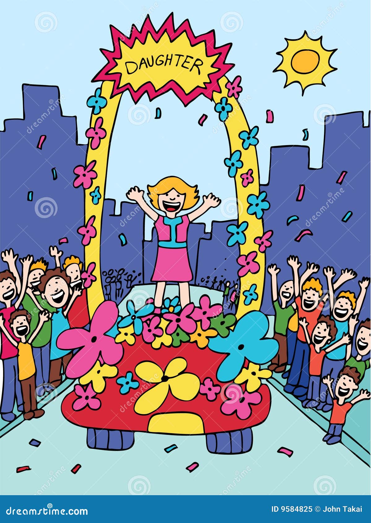 Daughter Parade stock vector. Illustration of parade, cartoon - 9584825