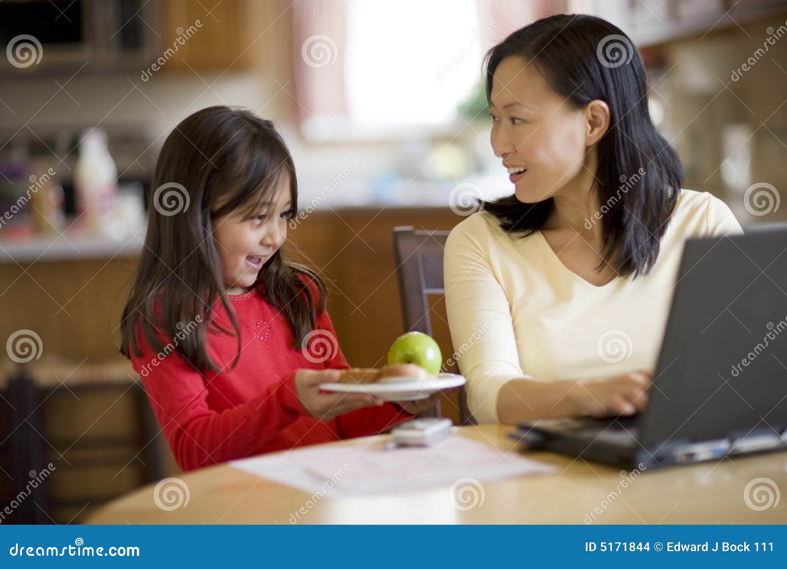 Daughter Serving Lunch To Mom Stock Photo - Image of food, head: 5171844