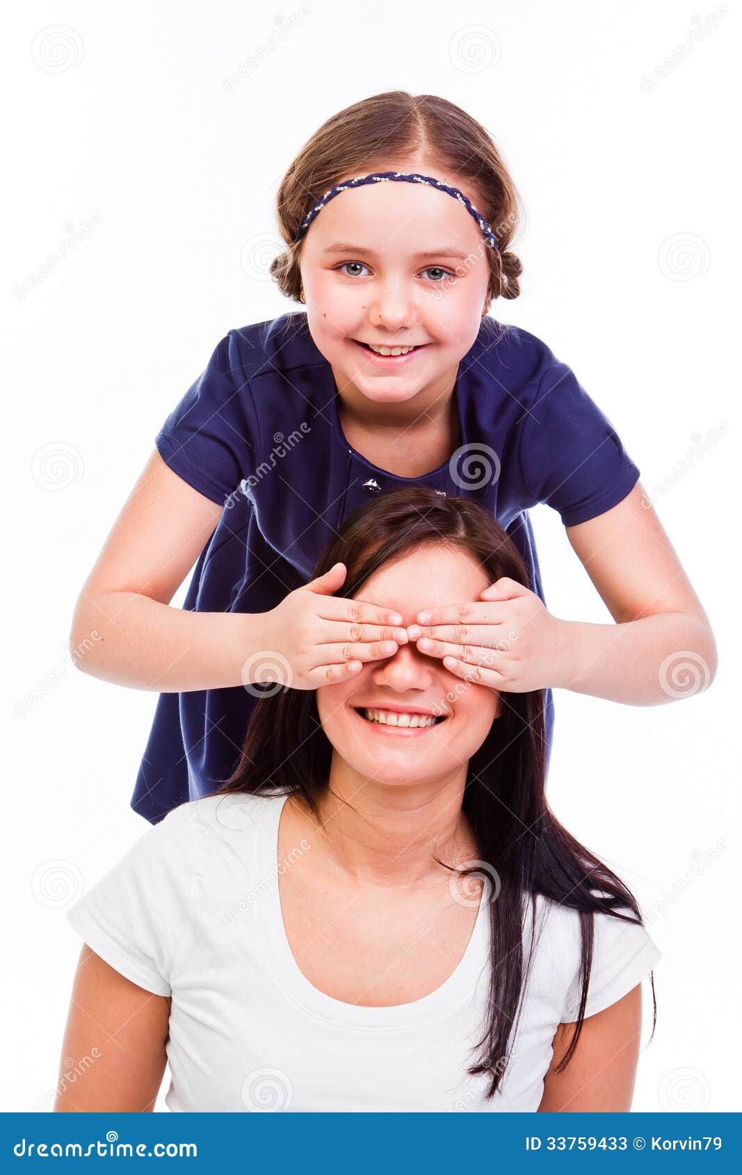 Daughter Surprises Mom Stock Image Image Of Covering 33759433