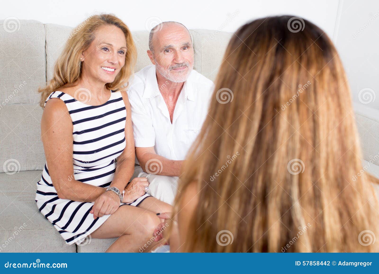 Daughter Talking with Parents Stock Photo - Image of parents, elderly ...