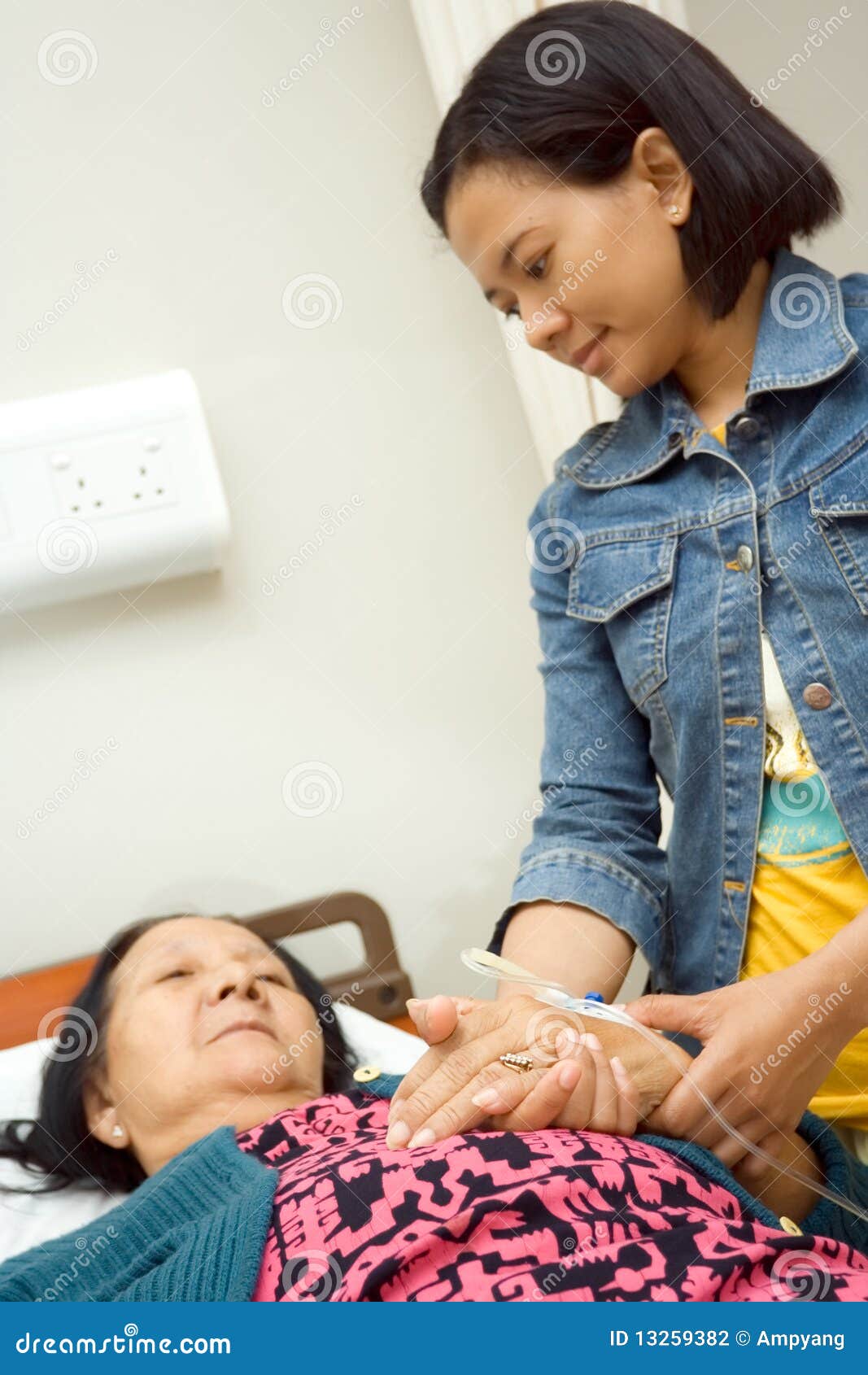 Daughter Waiting Old Sick Mother Stock Photo - Image of sick, asian ...