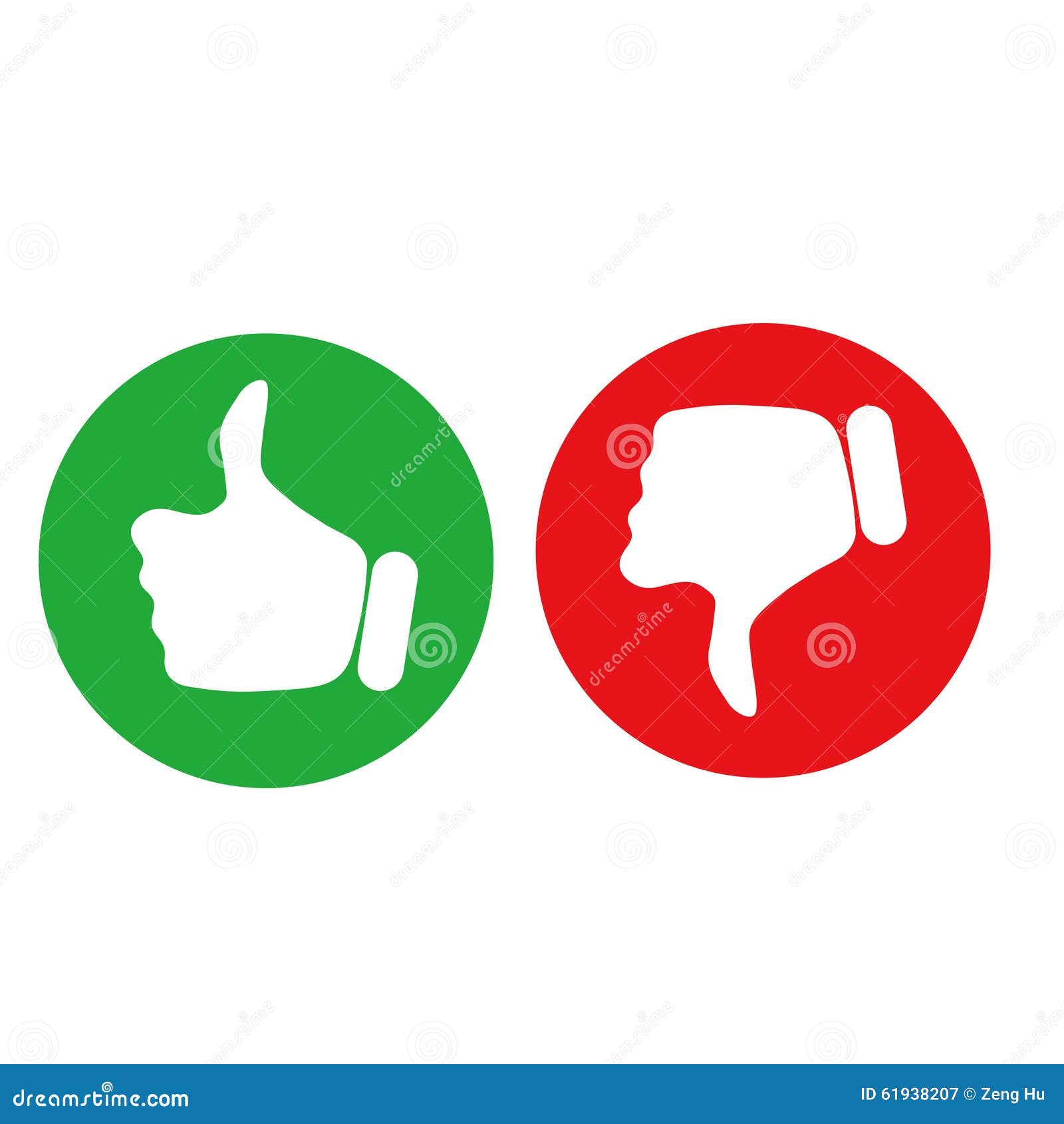 Daumen auf und ab vektor abbildung. Illustration von falsch - 61938207