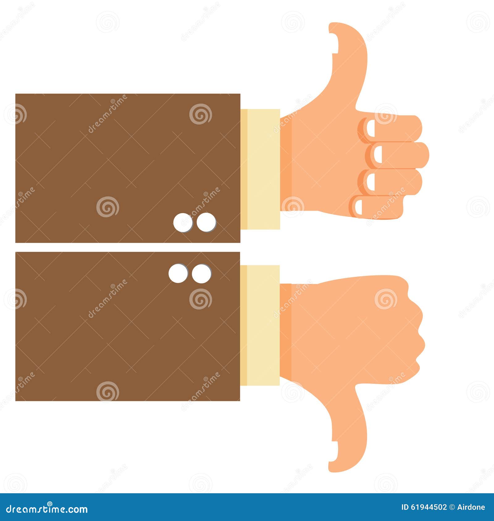 Daumen auf und ab vektor abbildung. Illustration von getrennt - 61944502