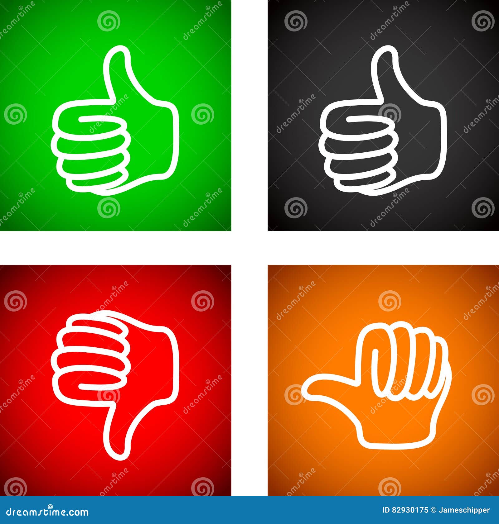 Daumen auf und ab vektor abbildung. Illustration von orange - 82930175