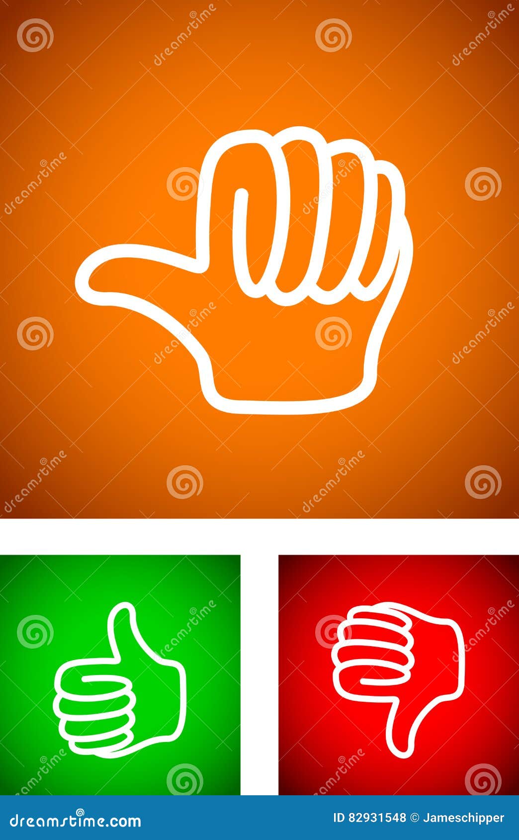 Daumen auf und ab vektor abbildung. Illustration von symbol - 82931548