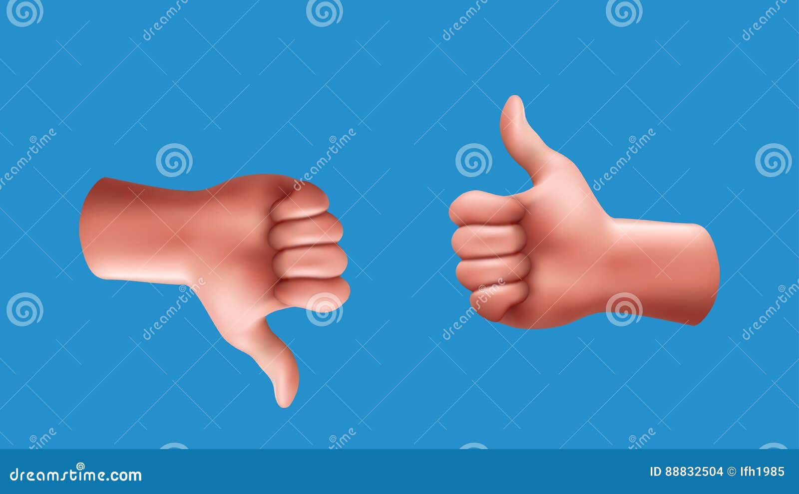Daumen auf und ab vektor abbildung. Illustration von sozial - 88832504