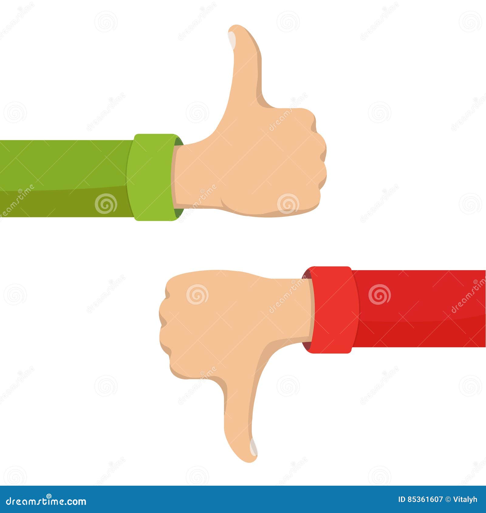 Daumen Auf Und Ab Handzeichen-Vektor-Illustration Vektor Abbildung ...